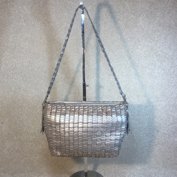 Monsac | Bags | Vintage Monsac Gray Woven Leather Shoulder Bag | Poshmark